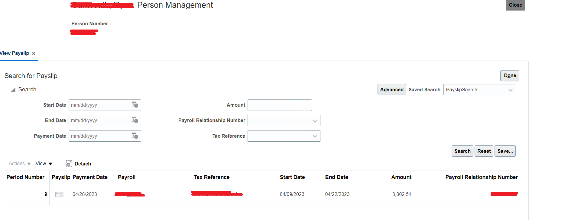 Unable to view Payslip — Cloud Customer Connect