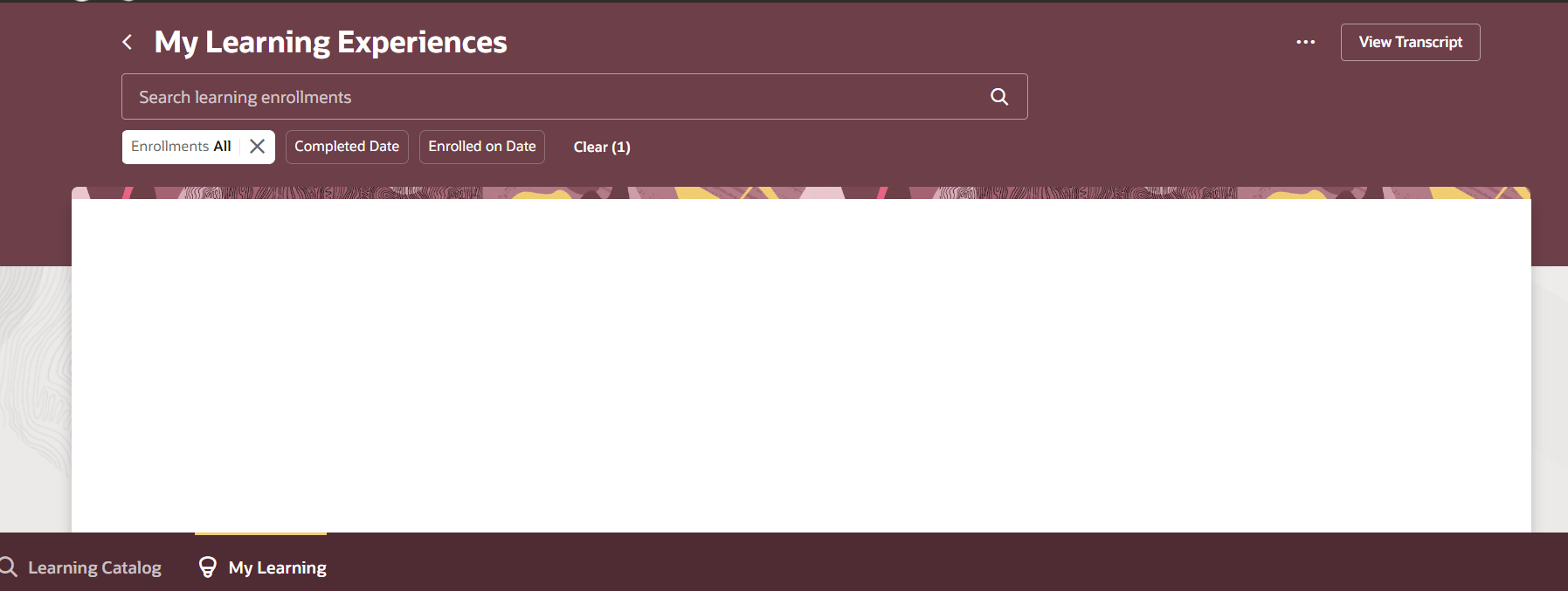 Unable to see enrollments under My Learning Experiences — Cloud ...