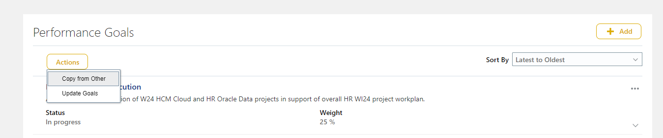 How To Update Performance Document After A New Goal Is Added To Goal Center Redwood — Cloud
