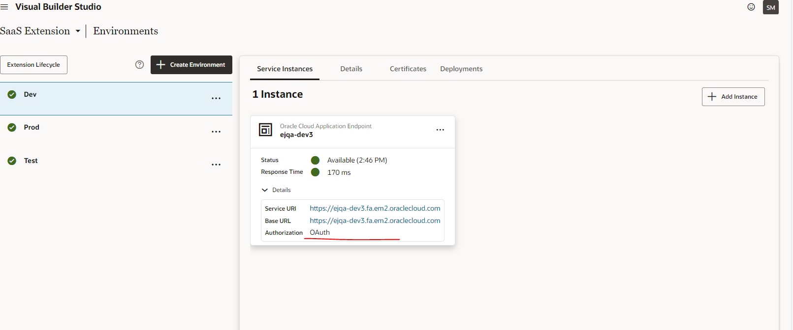 VB Studio adding Oracle Fusion from different tenancy and identity — Cloud Customer Connect
