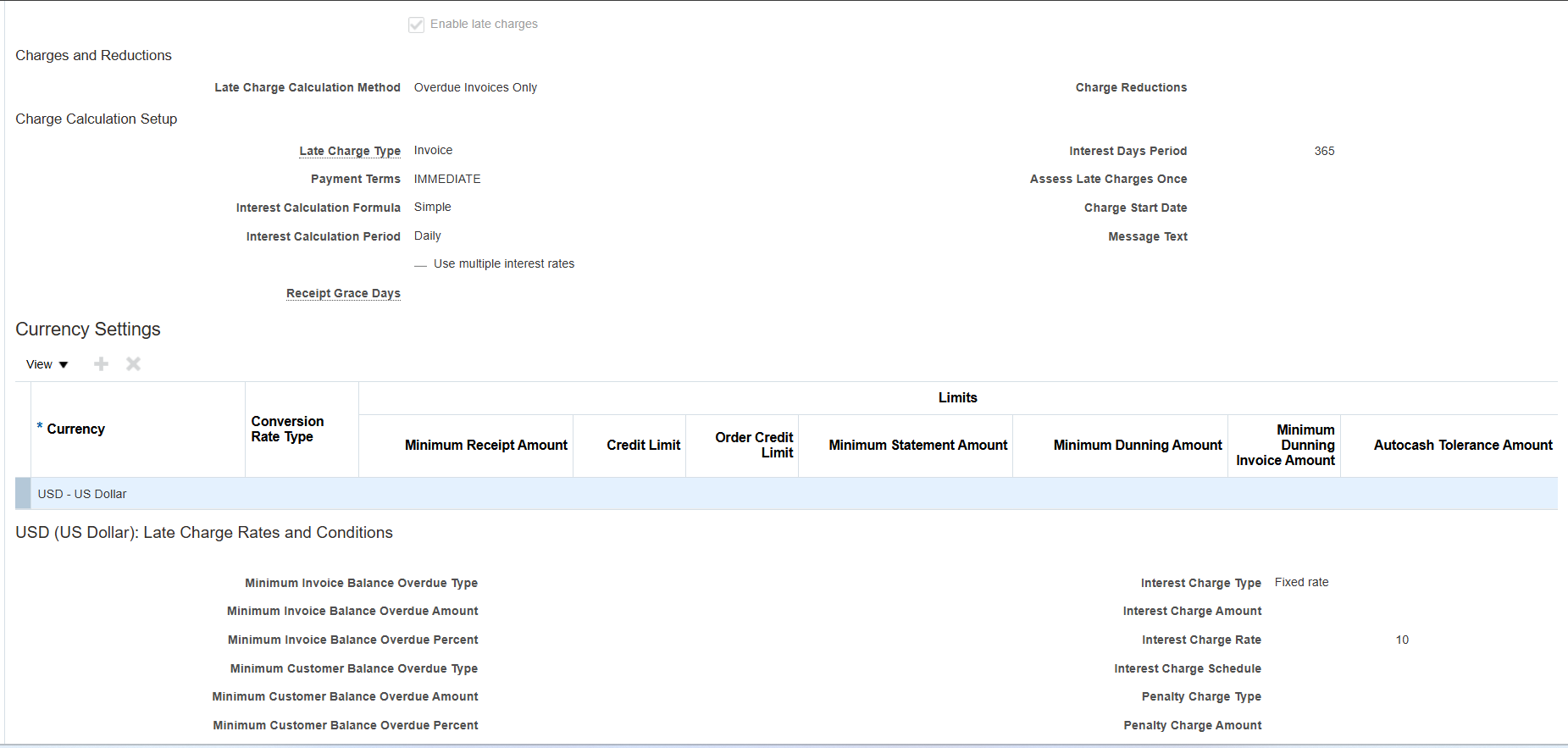 Interest is getting calculated for late charge invoice — Cloud Customer ...