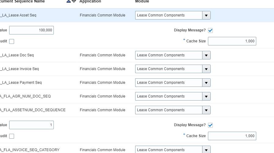 Document sequential numbering for asset numbers is set but not ...