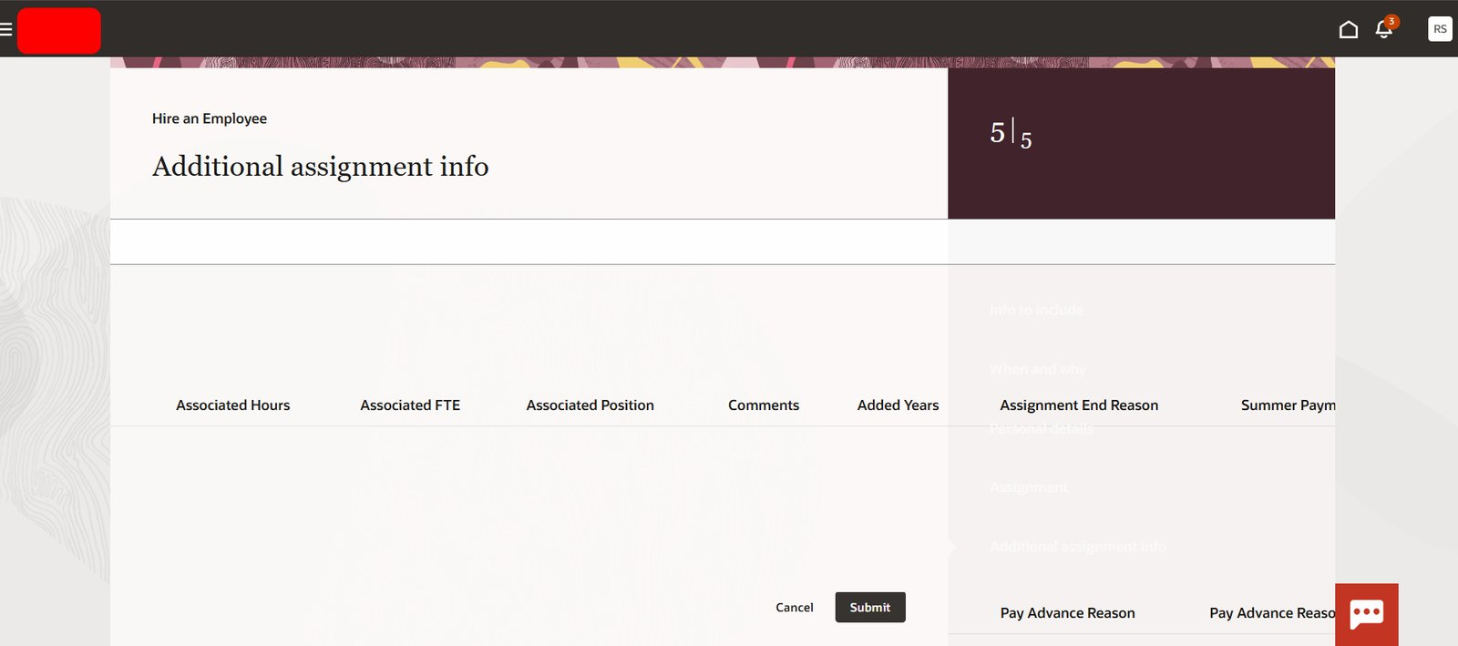 Redwood Core Hr In Hire An Employee Page Additional Assingment Info Page Is Not Working