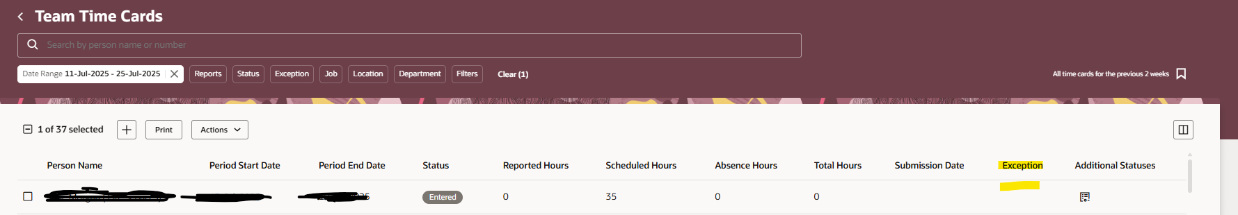 Use case for Exceptions in timecard — Cloud Customer Connect