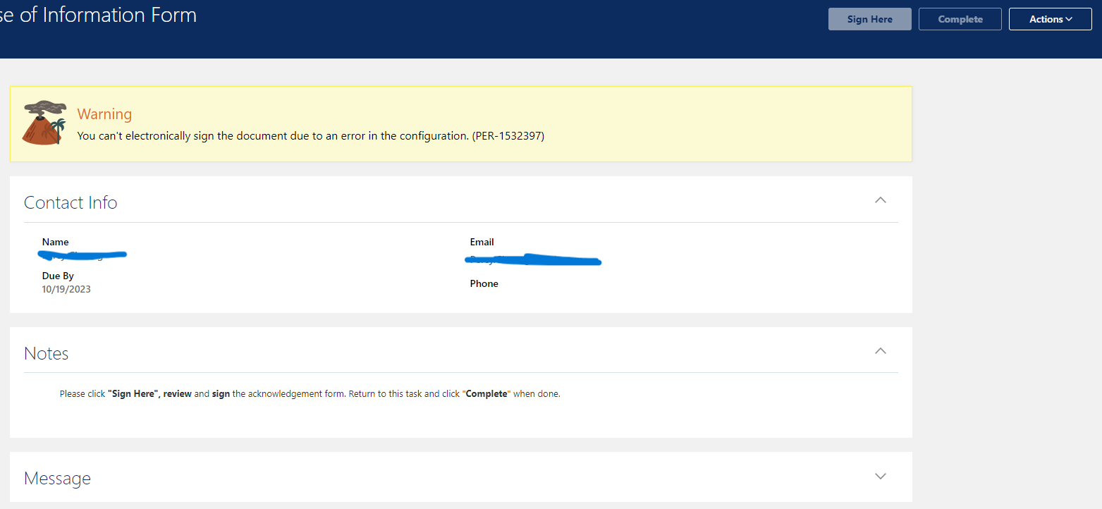 DocuSign error - PER (1532397) — Cloud Customer Connect