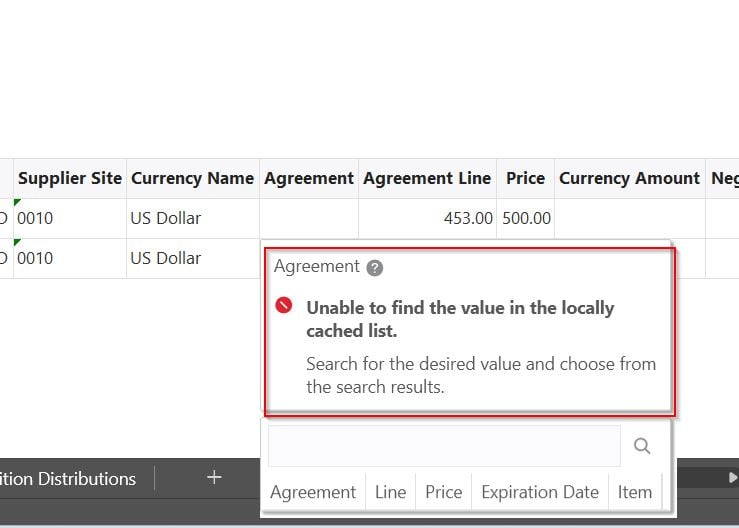 Oracle Visual Builder Add-In for Excel : Manage Requisition : List of values restriction — Cloud ...
