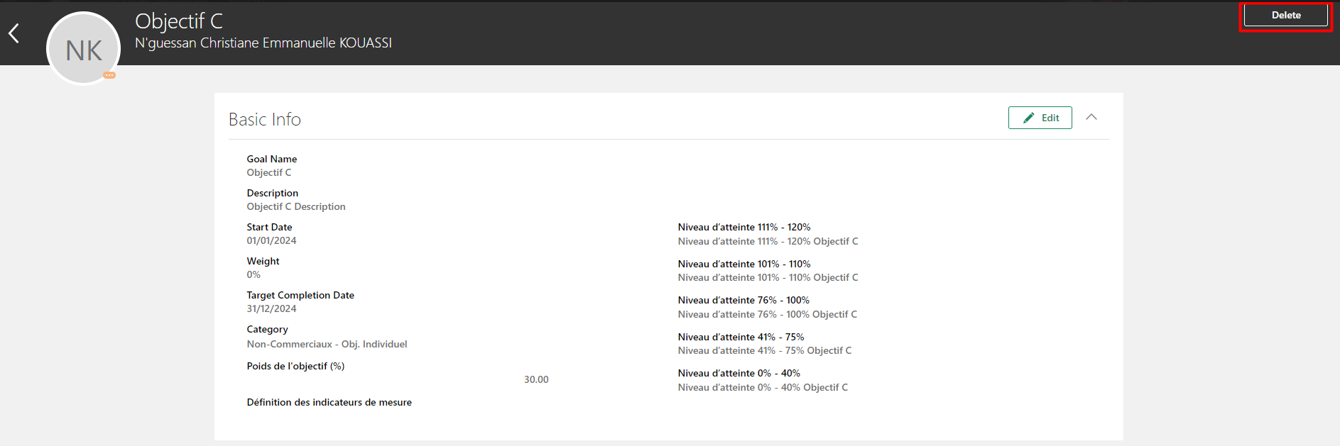How to hide the delete button on Goals page based on the page parent or the page link? — Cloud ...