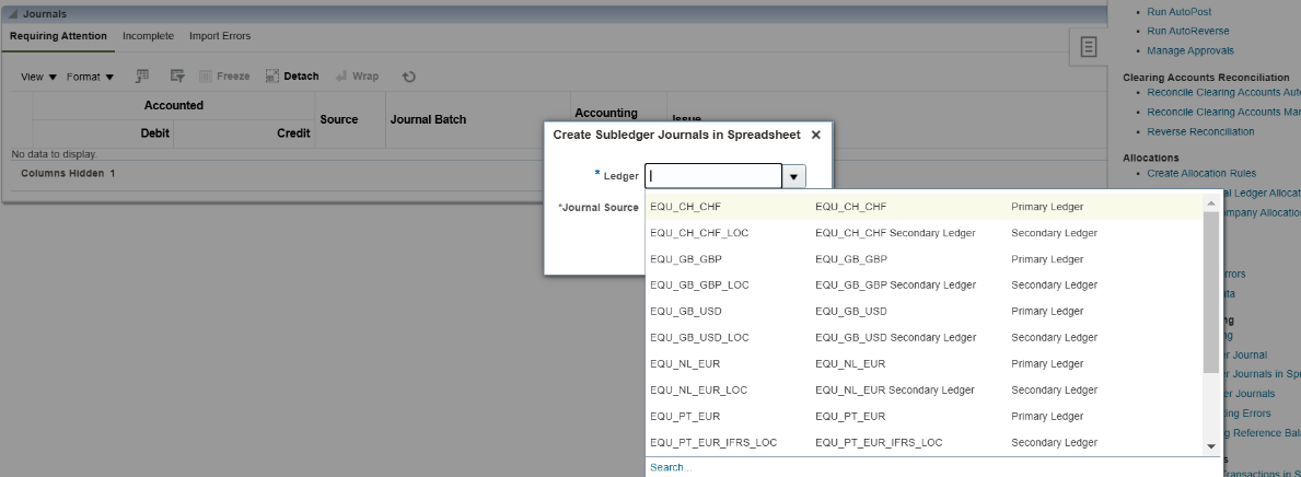 How to create Subledger Journals for Multiple ledger in one spreadsheet — Cloud Customer Connect