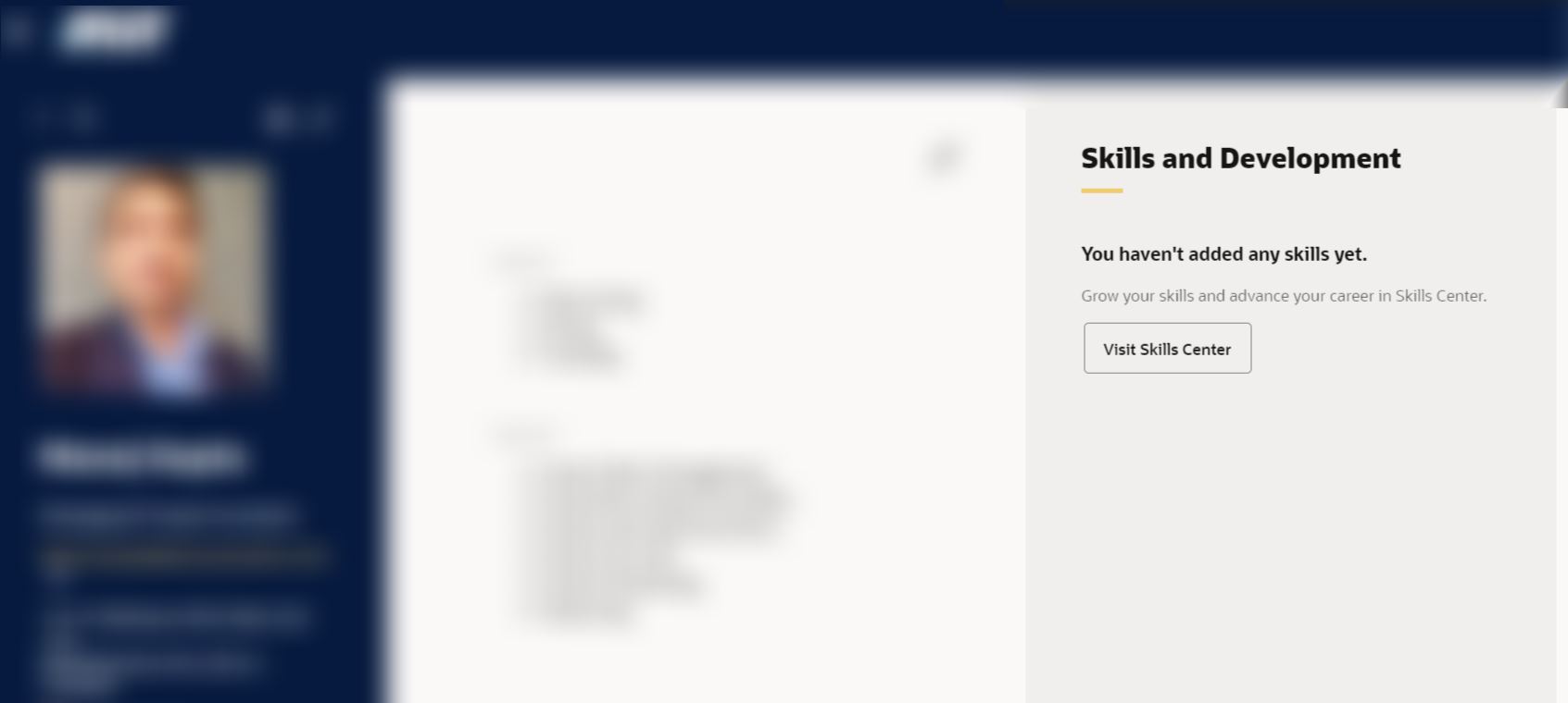 Hide Skill Center section in Connections Profile — Cloud Customer Connect