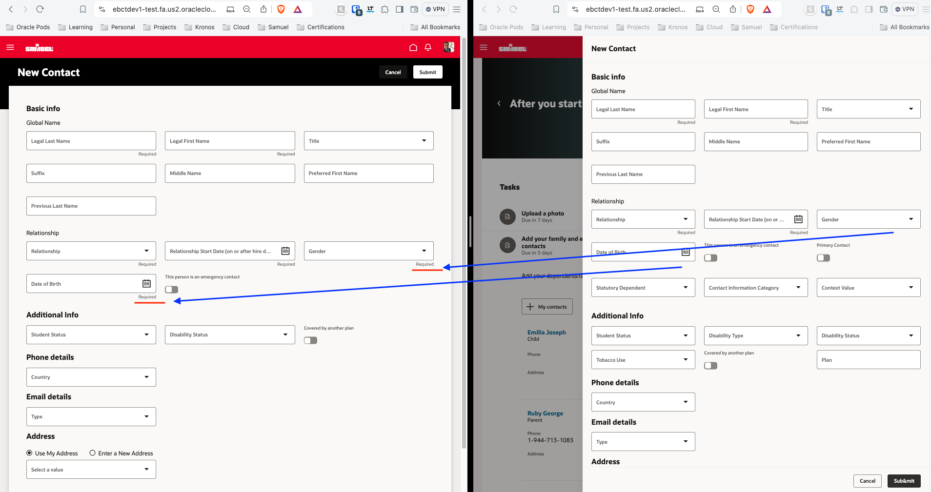 Embedded application tasks don't mandate the same fields as the screen, is this correct? — Cloud ...