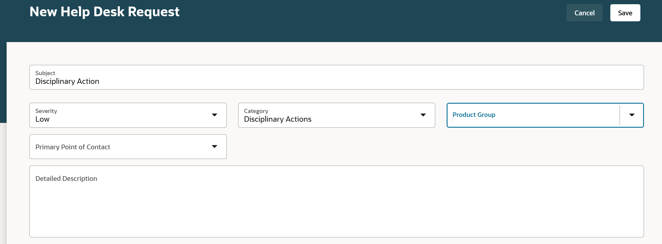 Product Group is not populating any list of values in Create Service Request page — Cloud ...