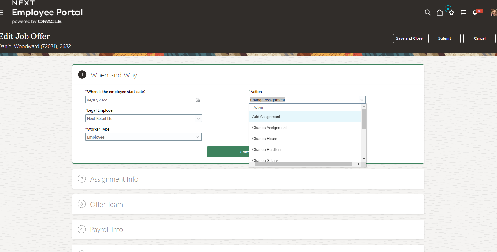 Hide Actions In Offer Letter — Cloud Customer Connect