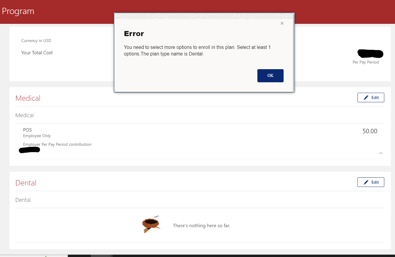 Error during Open enrollment period for all plan types — Cloud Customer ...