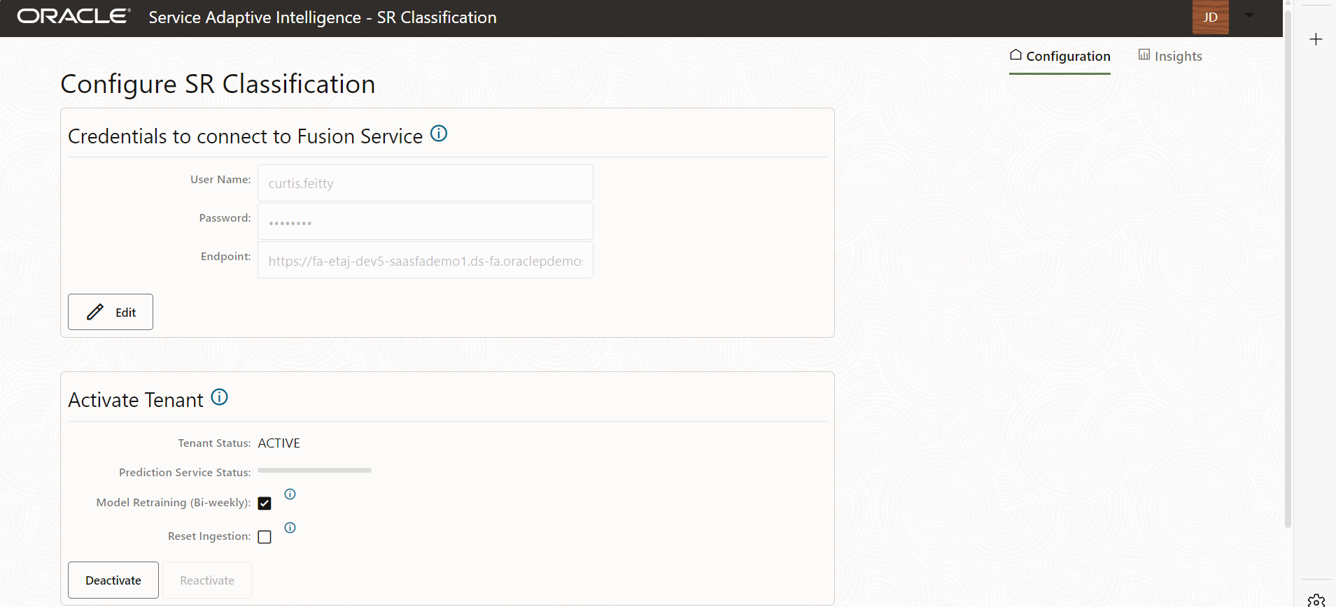 Service Request Classification — Cloud Customer Connect