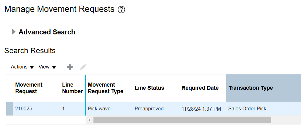 Unable to Cancel Movement Request After Pick Slip — Cloud Customer Connect