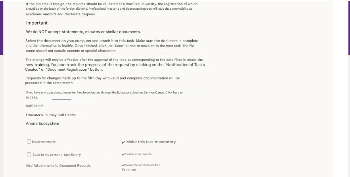 Unable to attach document — Cloud Customer Connect