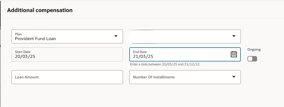How to hide on Going check box when employee apply for personal ...