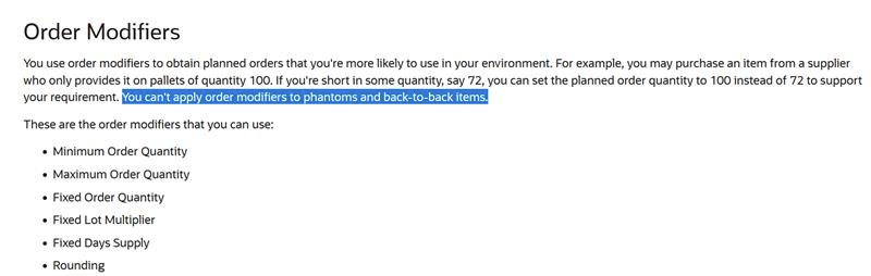 SP: Why Plan Input Phantom Item Fixed Lot Multiplier=1 isnt showing in Supply Plan Item's table ...