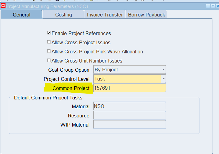 How to track Common Project Inventory to a Project in Fusion similar to ...