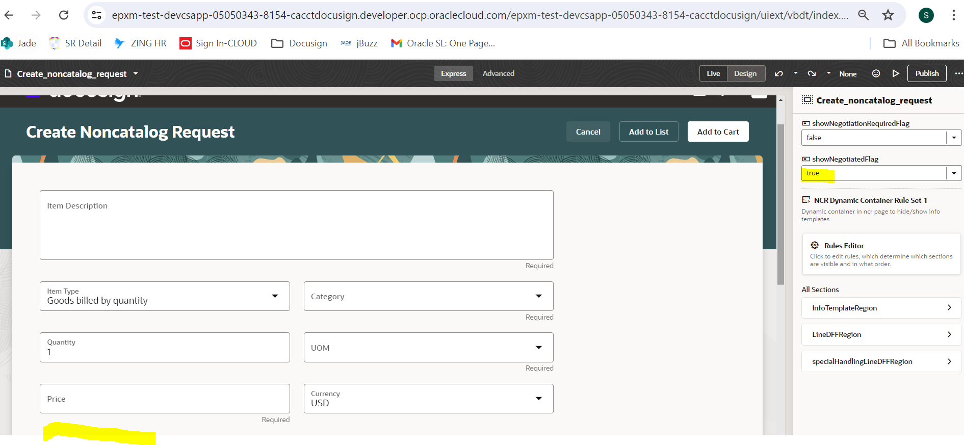 Negotiated check box is not visible in Responsive Self Sevice ...