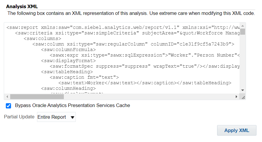 Disabling Caching For Specific Otbi Analysis Not Working — Cloud Customer Connect 