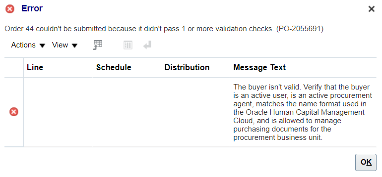 User not able to create PO — Cloud Customer Connect