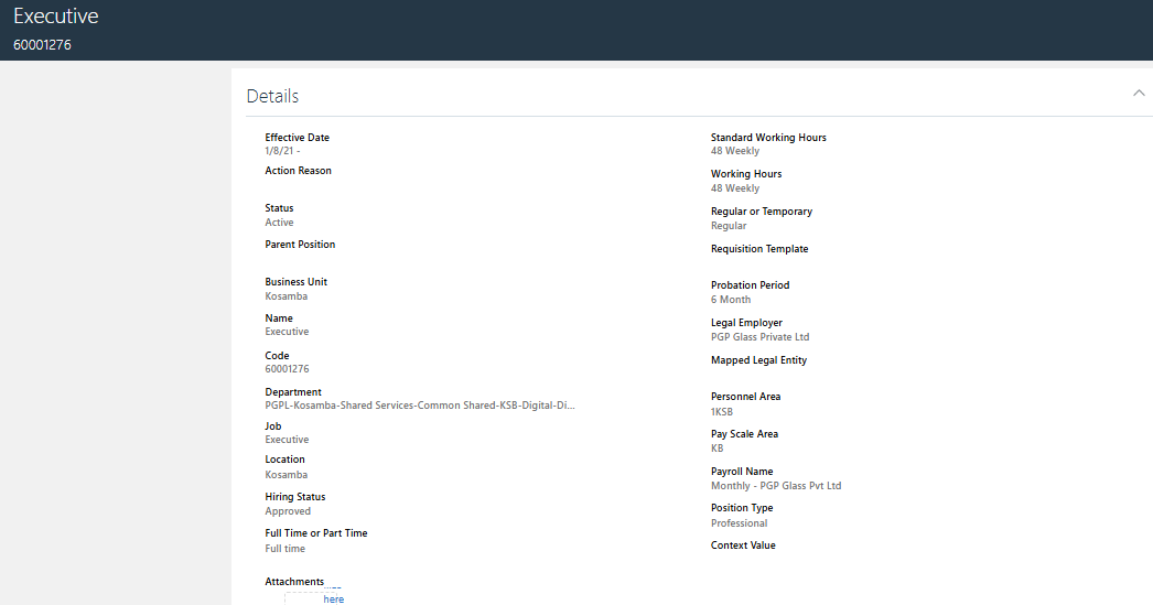 How Does Position Values Auto Fill While Creating The Requisition — Cloud Customer Connect