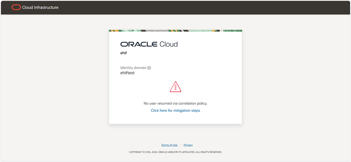 Vb Access Error No User Returned Via Correlation Policy — Cloud Customer Connect