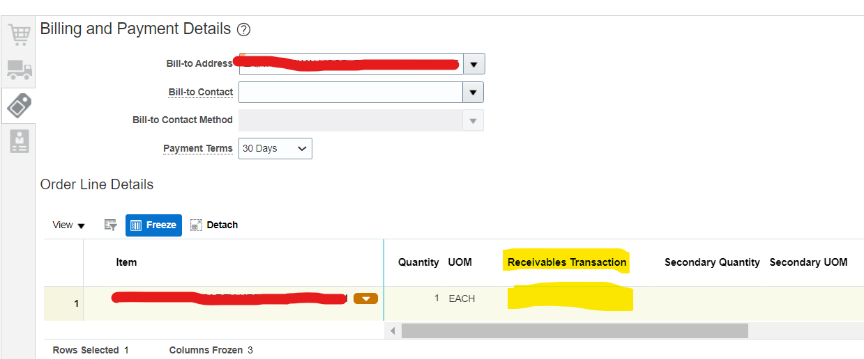 Receivable Transactions — Cloud Customer Connect