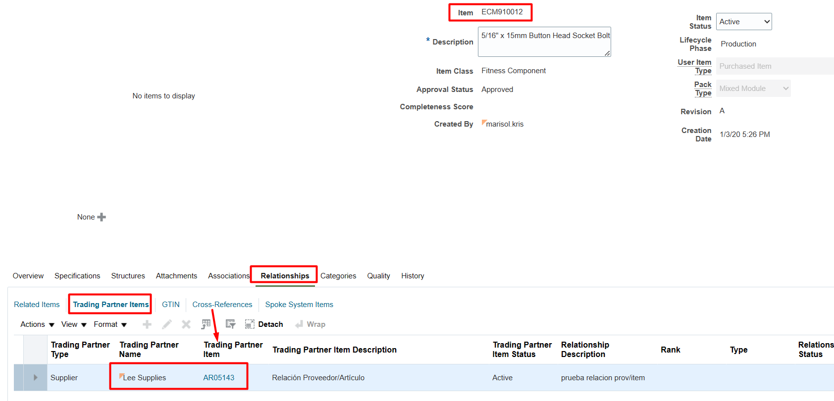 Can The Supplier Item Be Shown On The Purchase Requisition — Cloud Customer Connect