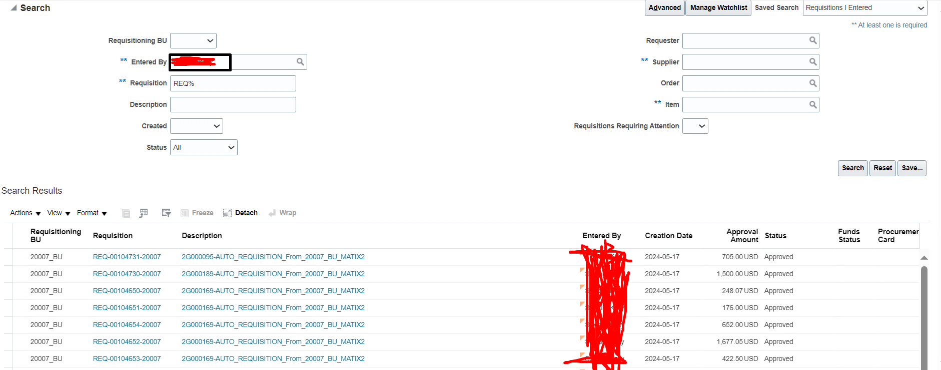 Manage Requisition Search Results Does Not Show Latest Requisitions — Cloud Customer Connect