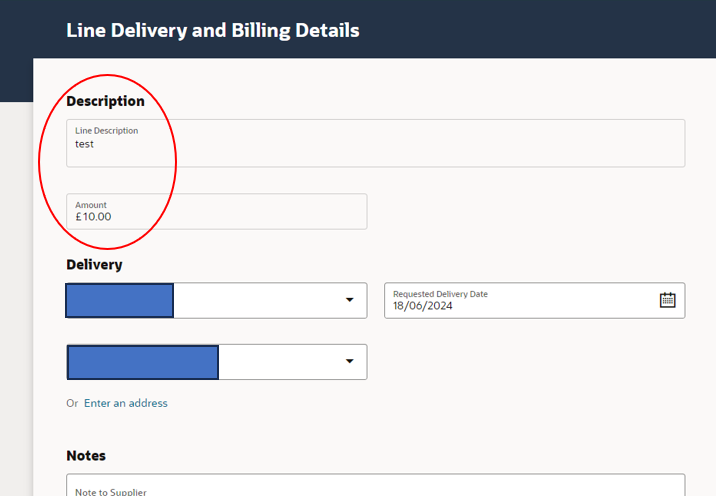 Responsive Procurement Unable To Edit Line Amount Description On Duplicated Requisition