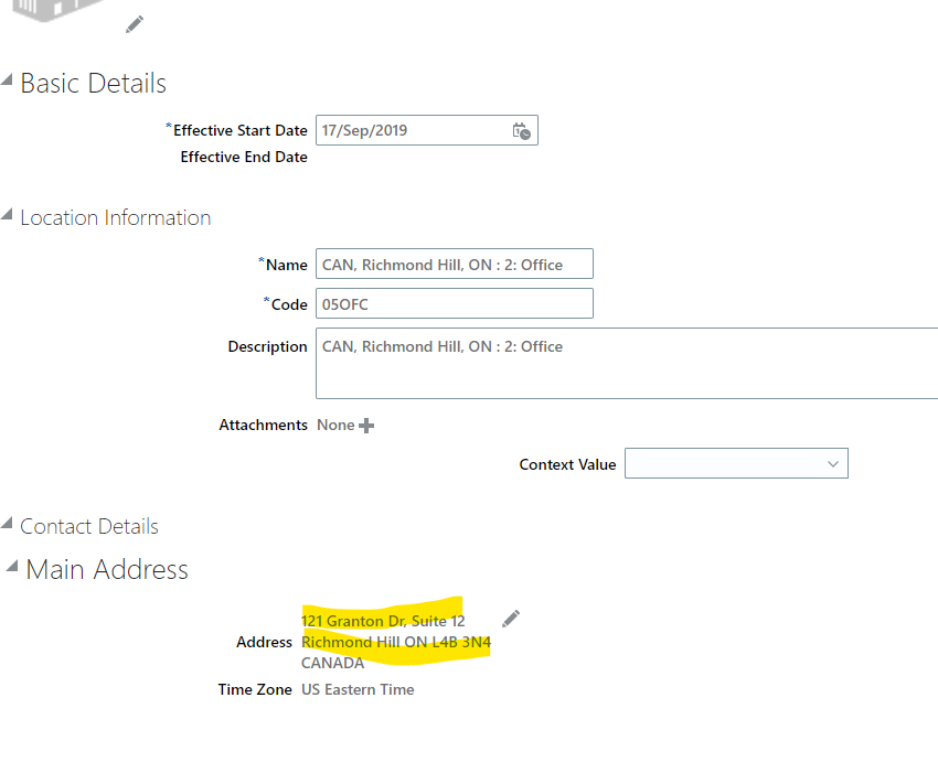 Does anyone know how to pull this address (Manage Locations) in OTBI? — Cloud Customer Connect
