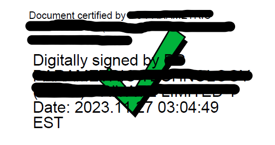 How to get green check mark and Time along with Digital Signature in ...