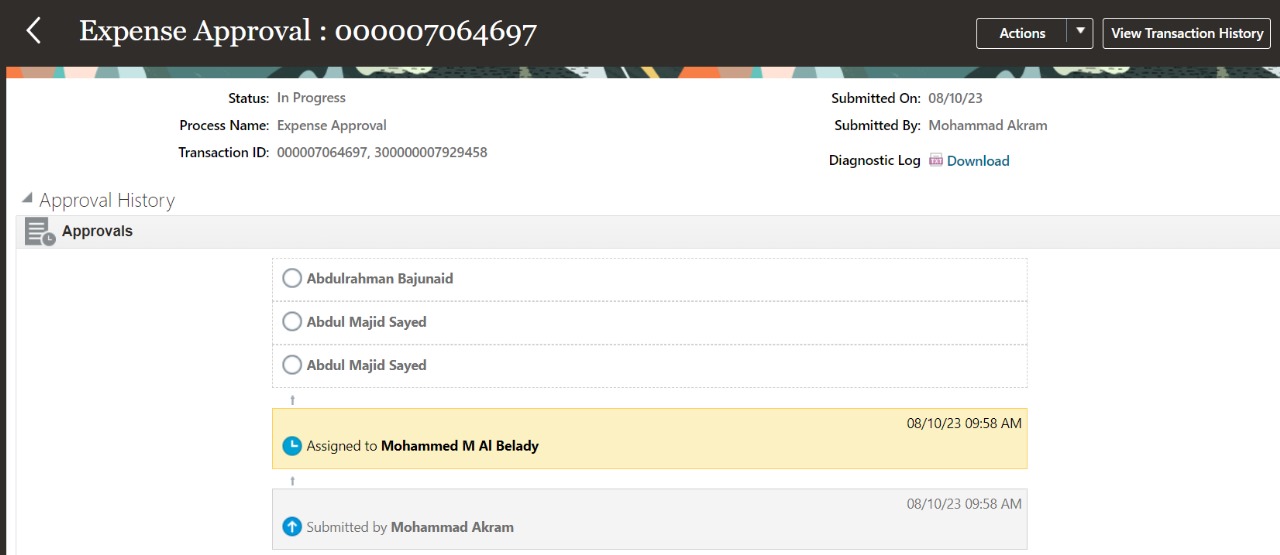 Repeatition Of Approver In Approval Hierarchy Of Expense Report — Cloud Customer Connect