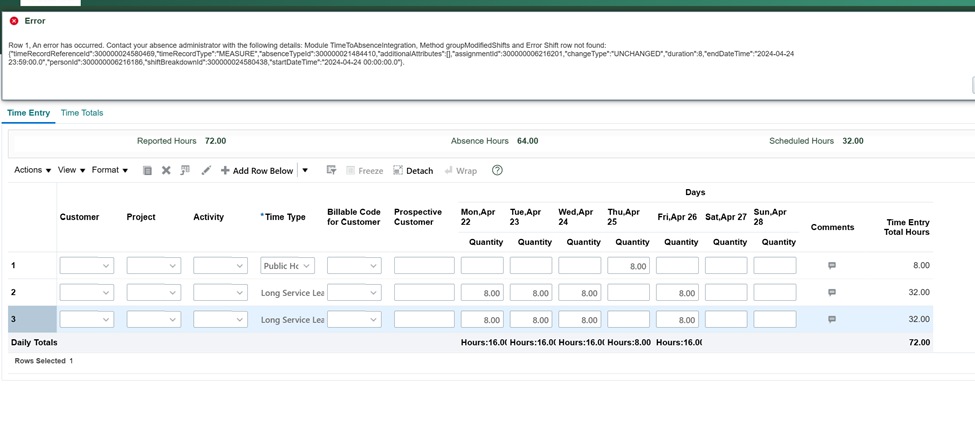 How To Delete Absence In Timecard — Cloud Customer Connect