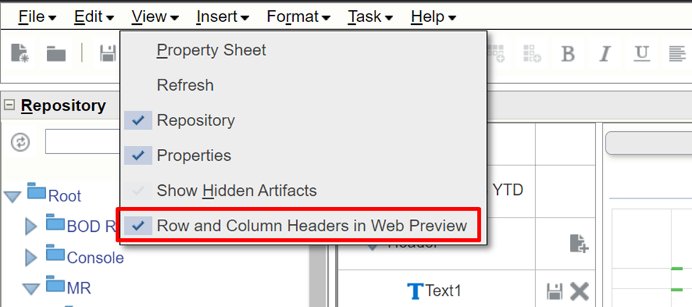 How To Show Row And Column Headers In Oracle Narrative Reporting Customer Connect