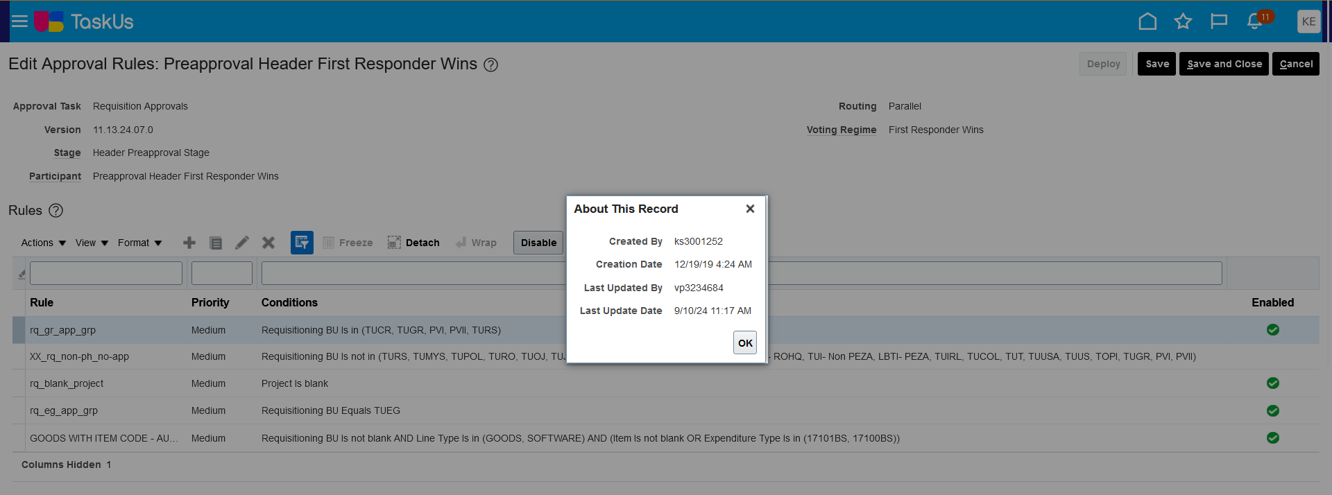 Do We Have Audit Logs For Requisition Approval Setup — Cloud Customer Connect