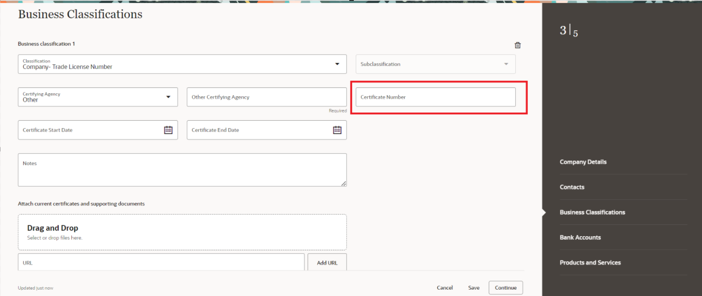 How to make the Certificate number as required in the business ...