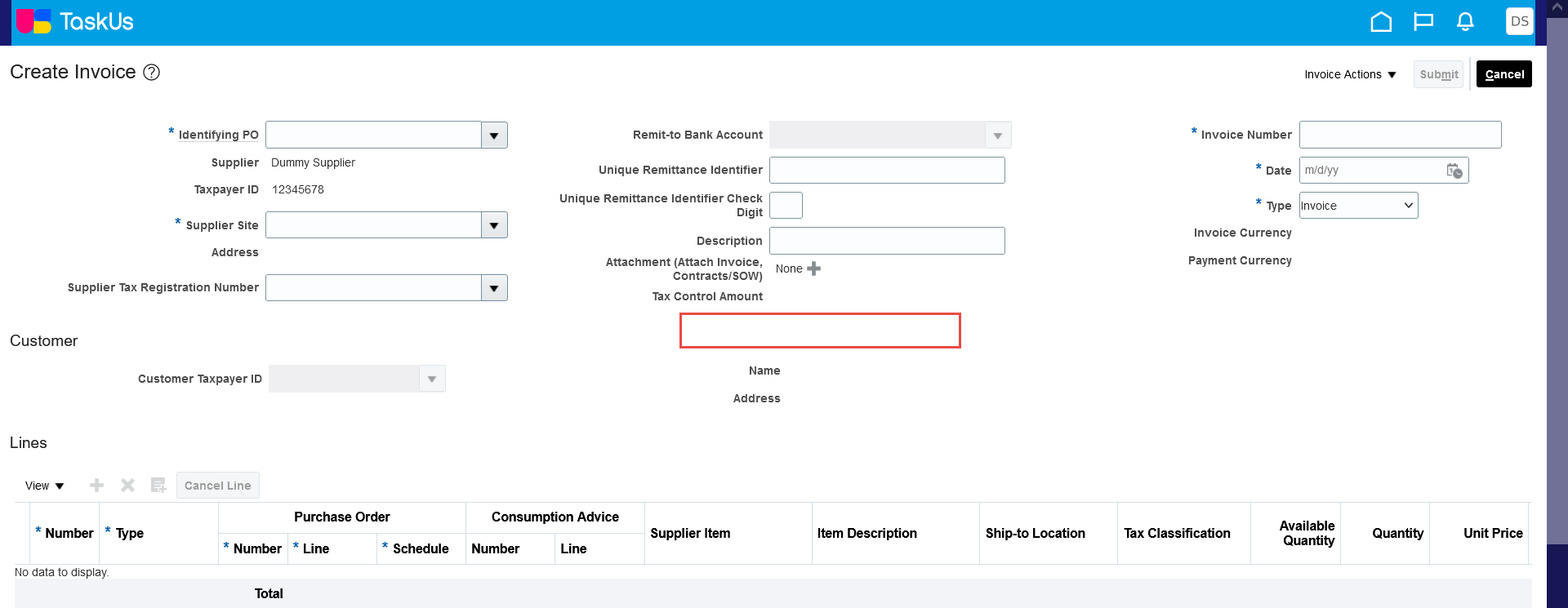 Can we add DFF in Create Invoice page in Supplier Portal? — Cloud ...