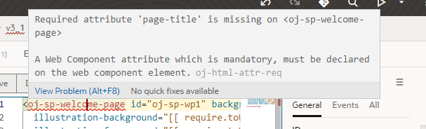 Welcome Page Template in extensions in visual builder is showing "Incompatible JET Version ...