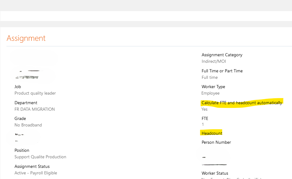When adding Temporary Assignment, headcount defaults to zero. How can we default to 1? Thank you ...