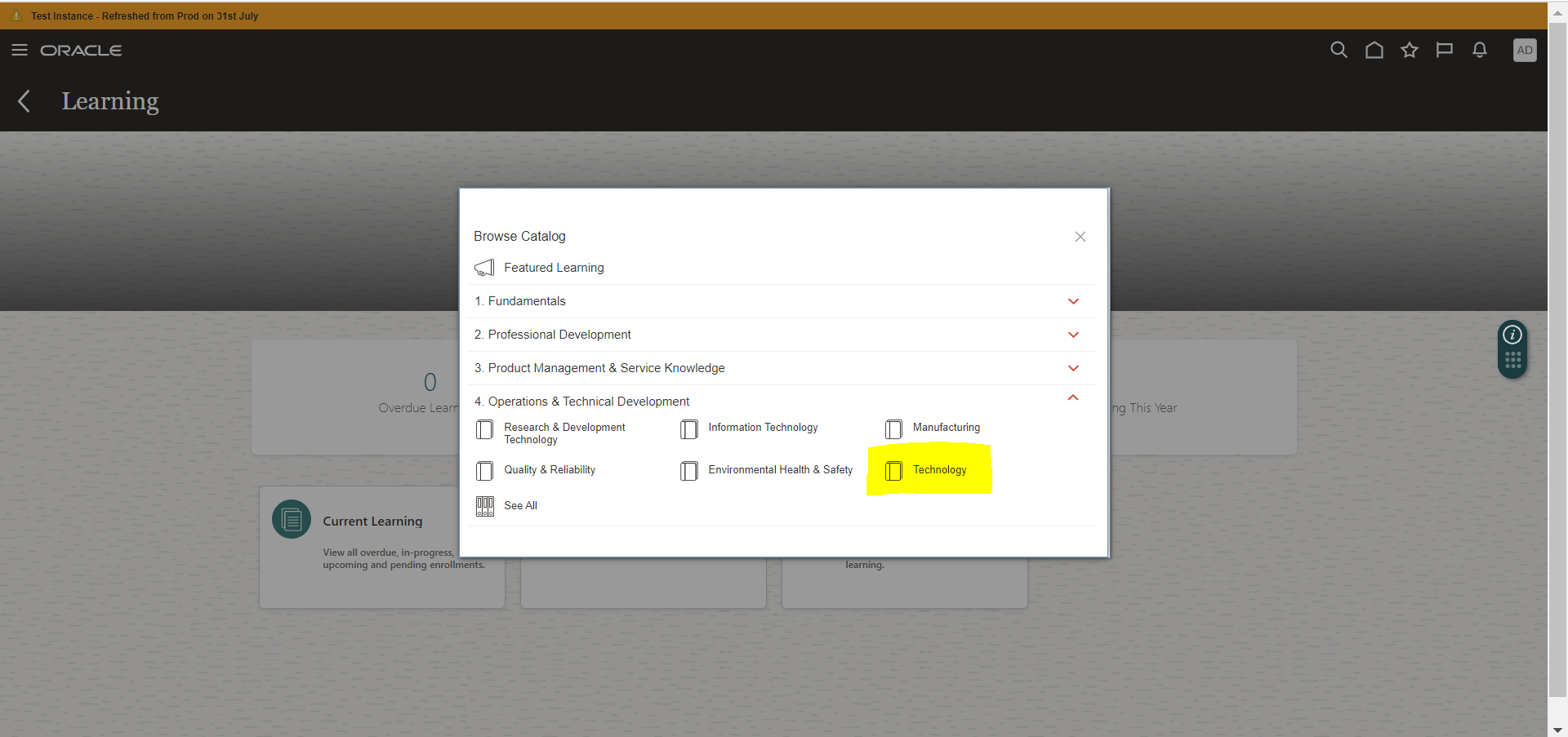 We want to rename this below field from technology to oracle?How can we achieve this — Cloud ...