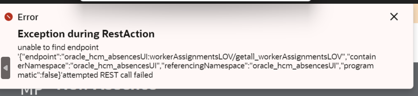 In Many Of The Redwood Pages Getting Rest Action Error — Cloud Customer Connect