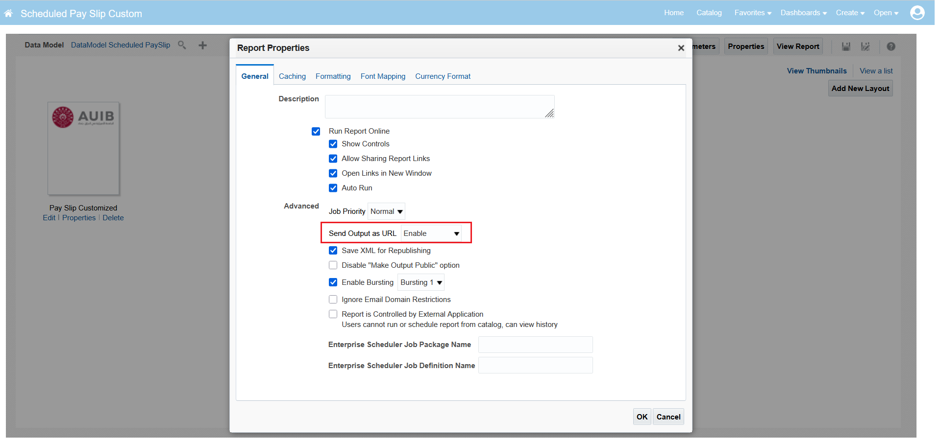 BIP Bursting to Email:Output sent as URL:Ability to Change the Position ...