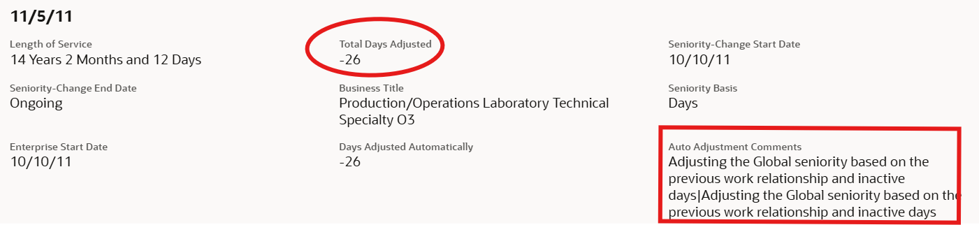 Seniority date fast formula gets executed twice — Cloud Customer Connect