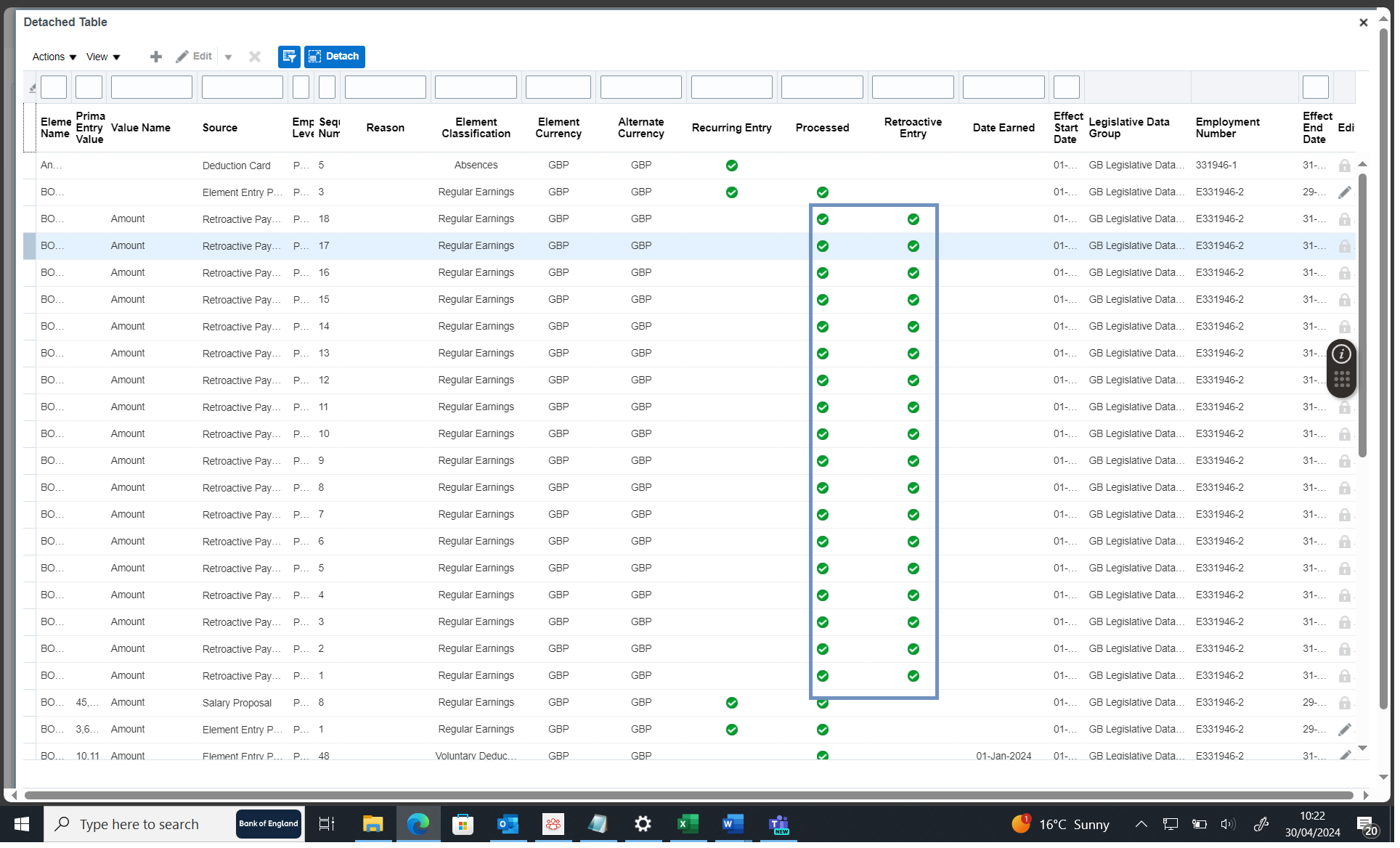 Unable to delete Retroactive Pay Run Result element entry from UI ...
