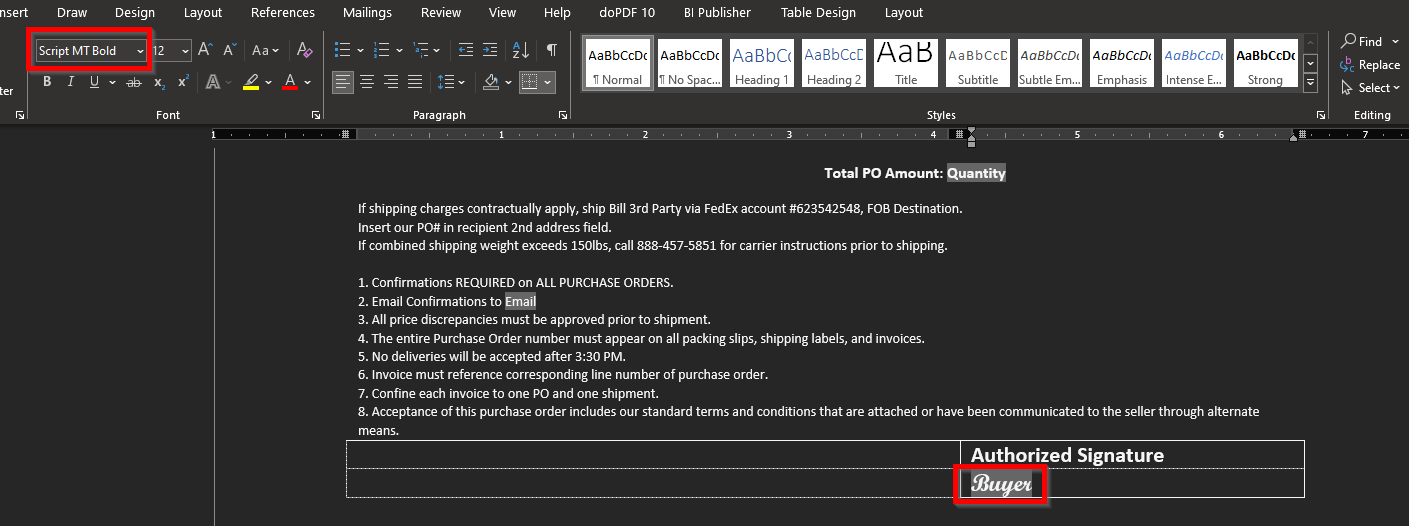 RTF Font not being rendered in PDF output — Cloud Customer Connect