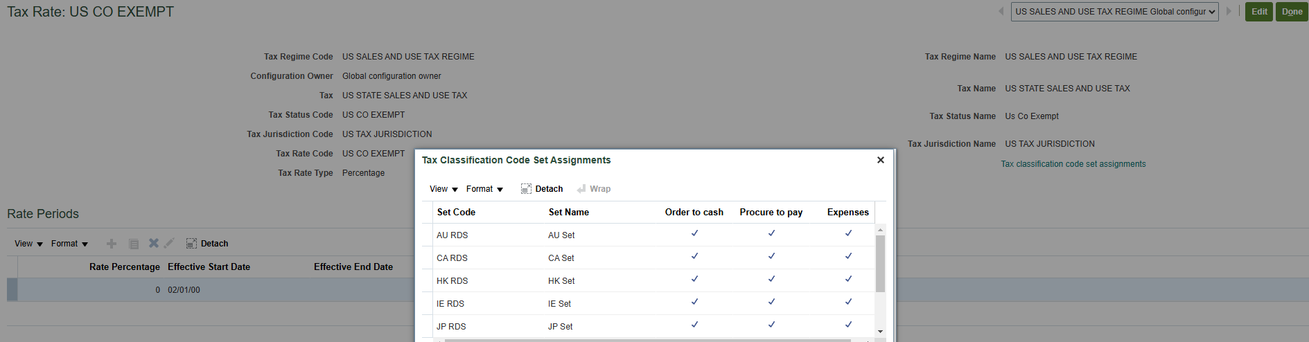 Tax Classification Code Set Assignment — Cloud Customer Connect