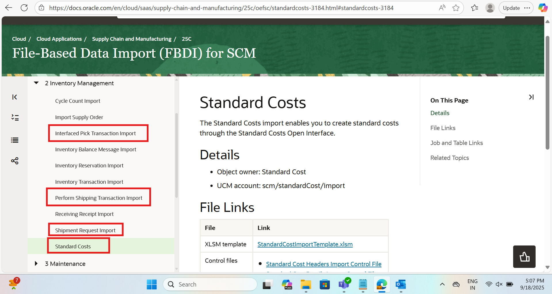 Questions on the Inventory FBDI files (25C) — Cloud Customer Connect